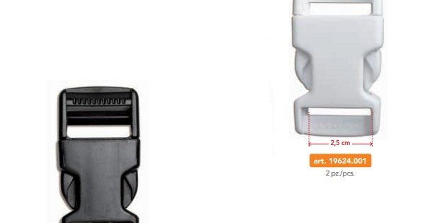 Πλαστικο Κλιψ Ιταλιας για Τσαντάκί Μέσης 2.5 cm λευκό μαύρο